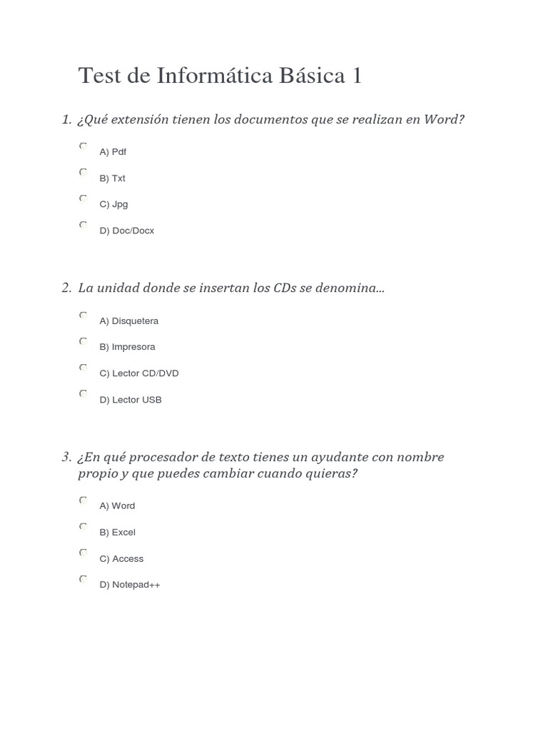 Test de Informática Básica 1