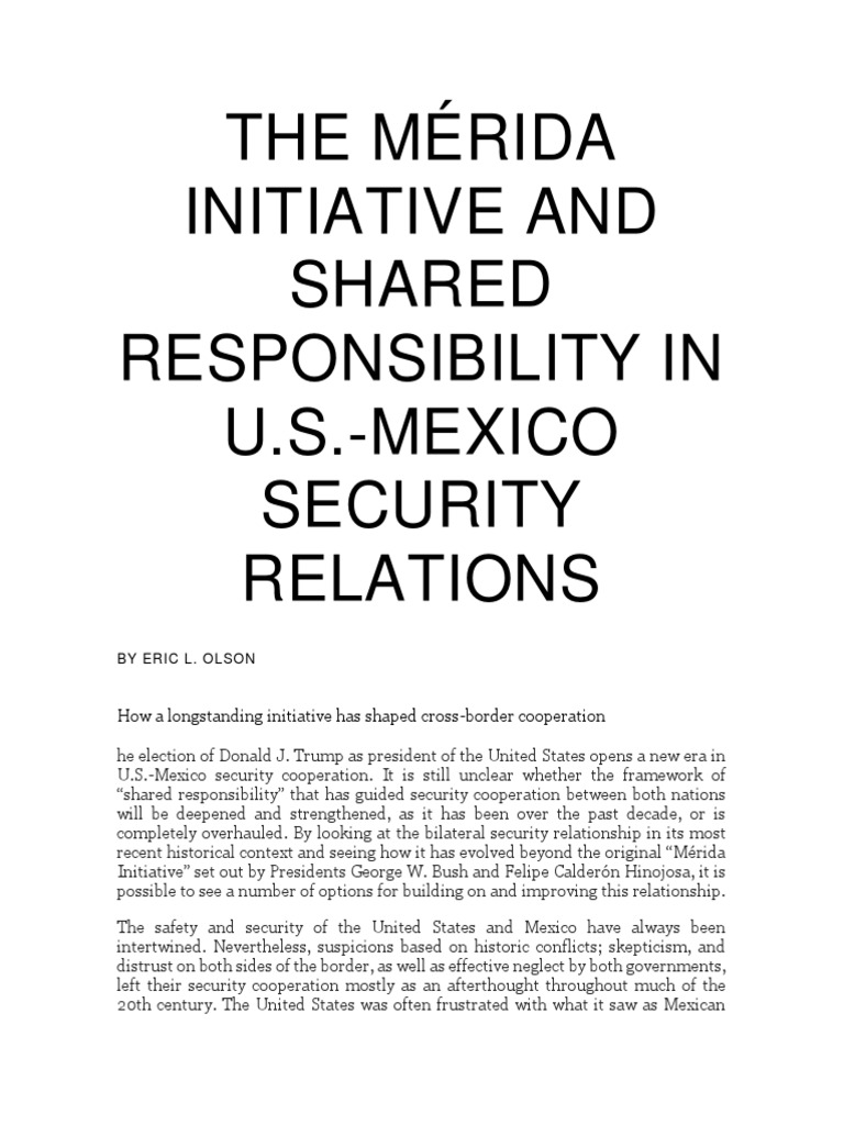 The Mérida Initiative and Shared Responsibility in U | PDF | Enrique ...