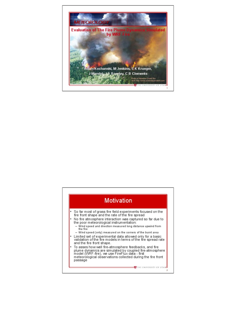 WRF-Fire Simulation of Fire Plume Dynamics | PDF | Wound | Simulation