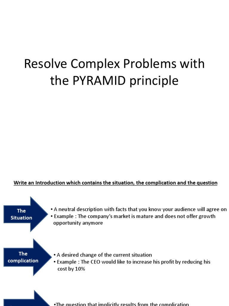Resolve Complex Problems With The PYRAMID Principle | PDF | Argument ...