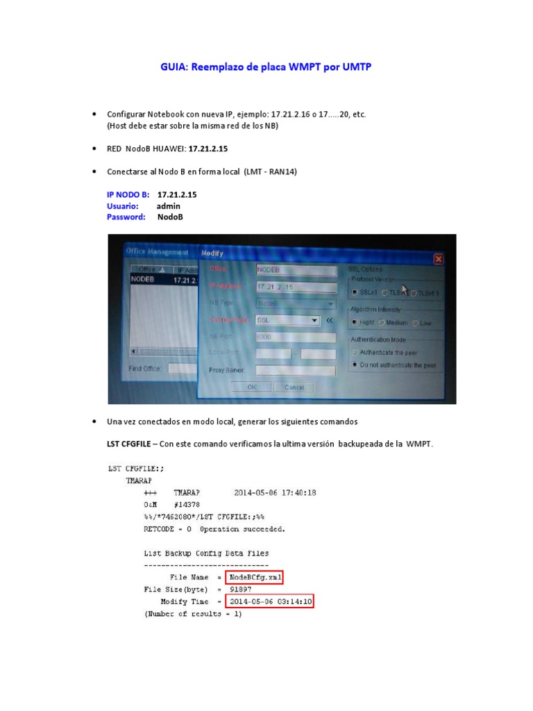 GUIA para Cambio de WMPT Por UMTP | PDF | Protocolo de transferencia de ...