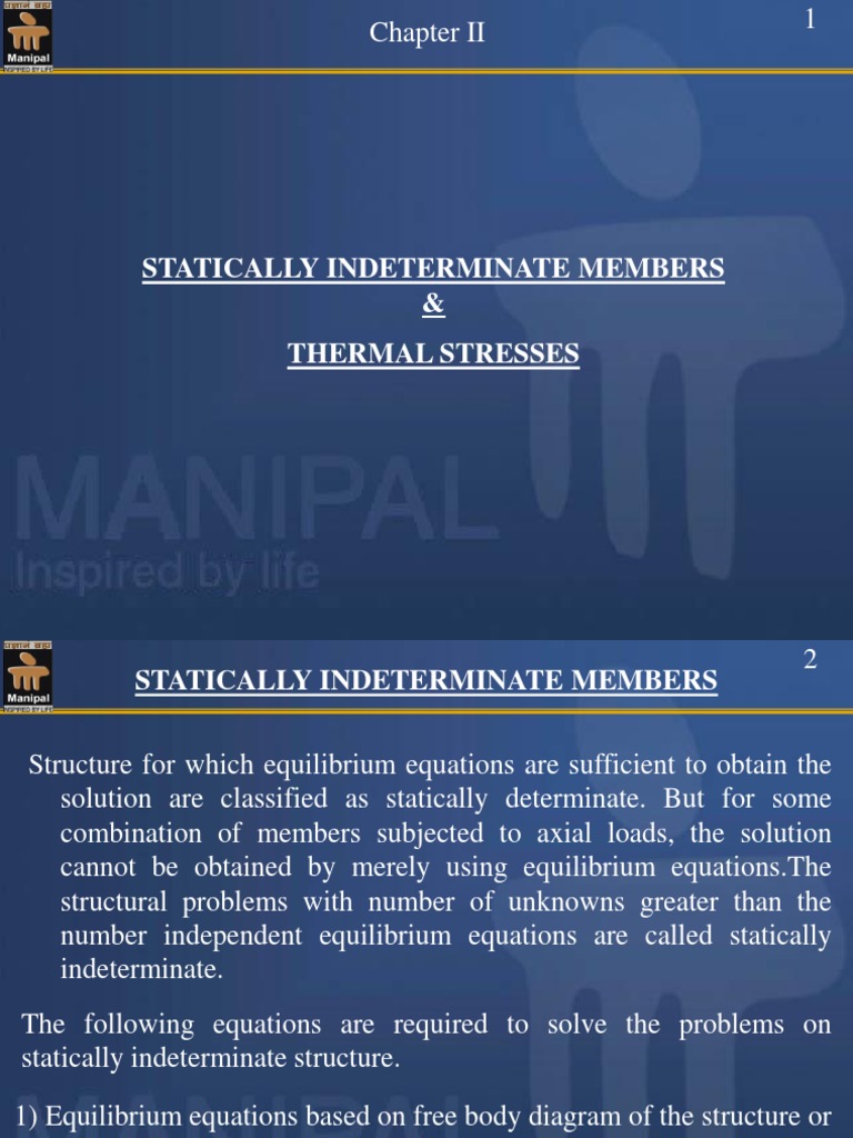 Statically Indeterminate Structures Analysis | PDF | Chemical Product ...