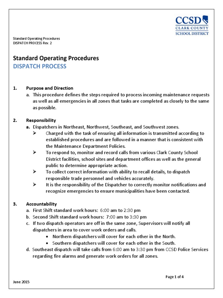 Dispatch Sop | PDF | Dispatcher | Hvac