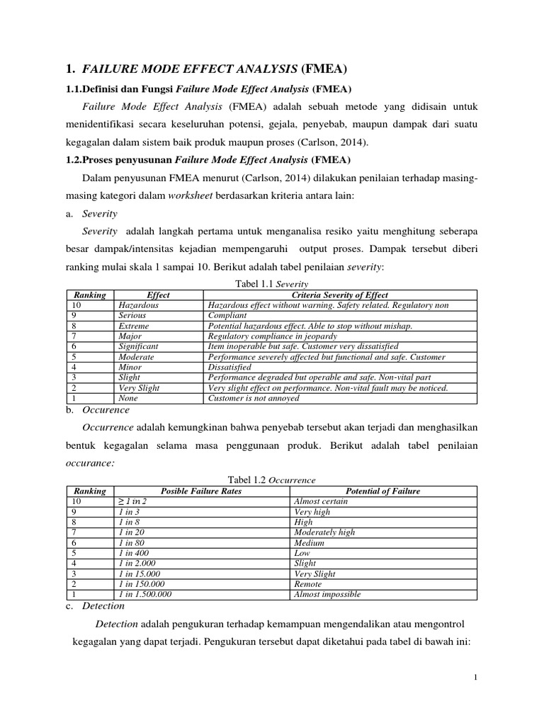 Tugas 1-Fmea Fmcea Hazop Hfacs Dan Fishbone | PDF