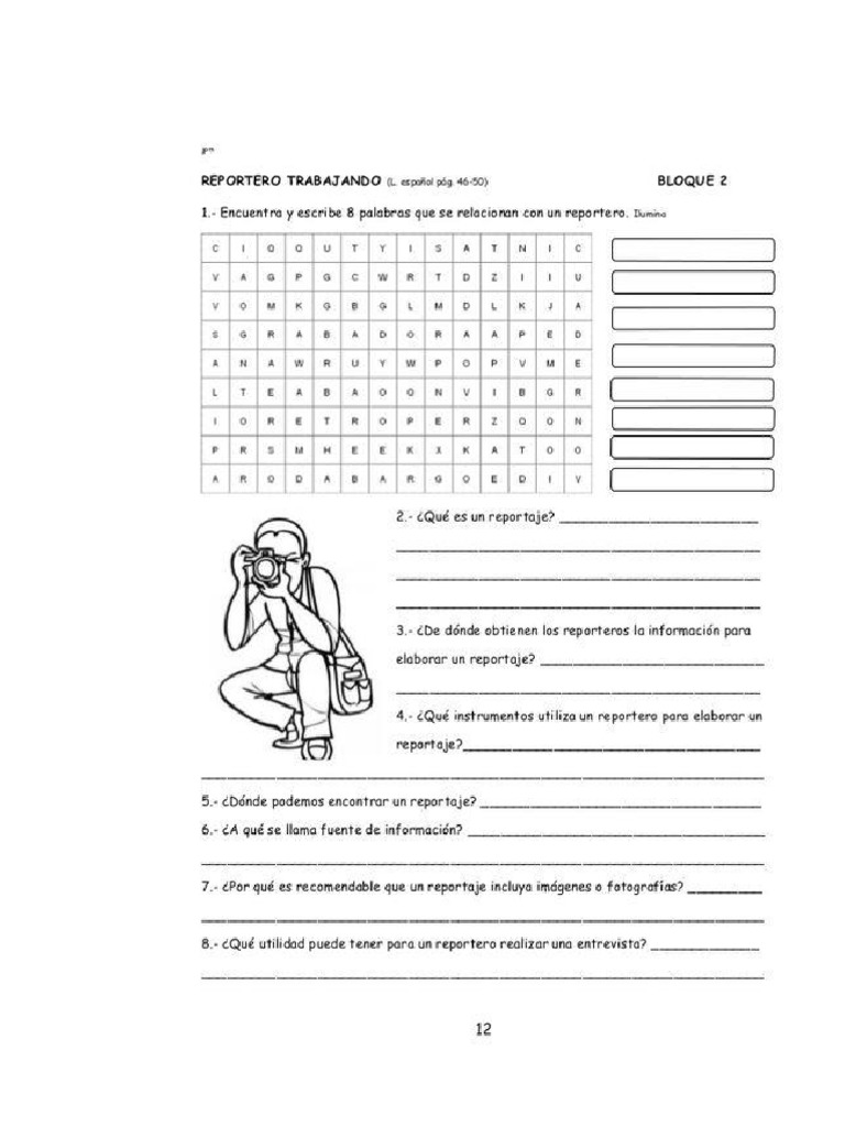 Sopa Letras Reportaje