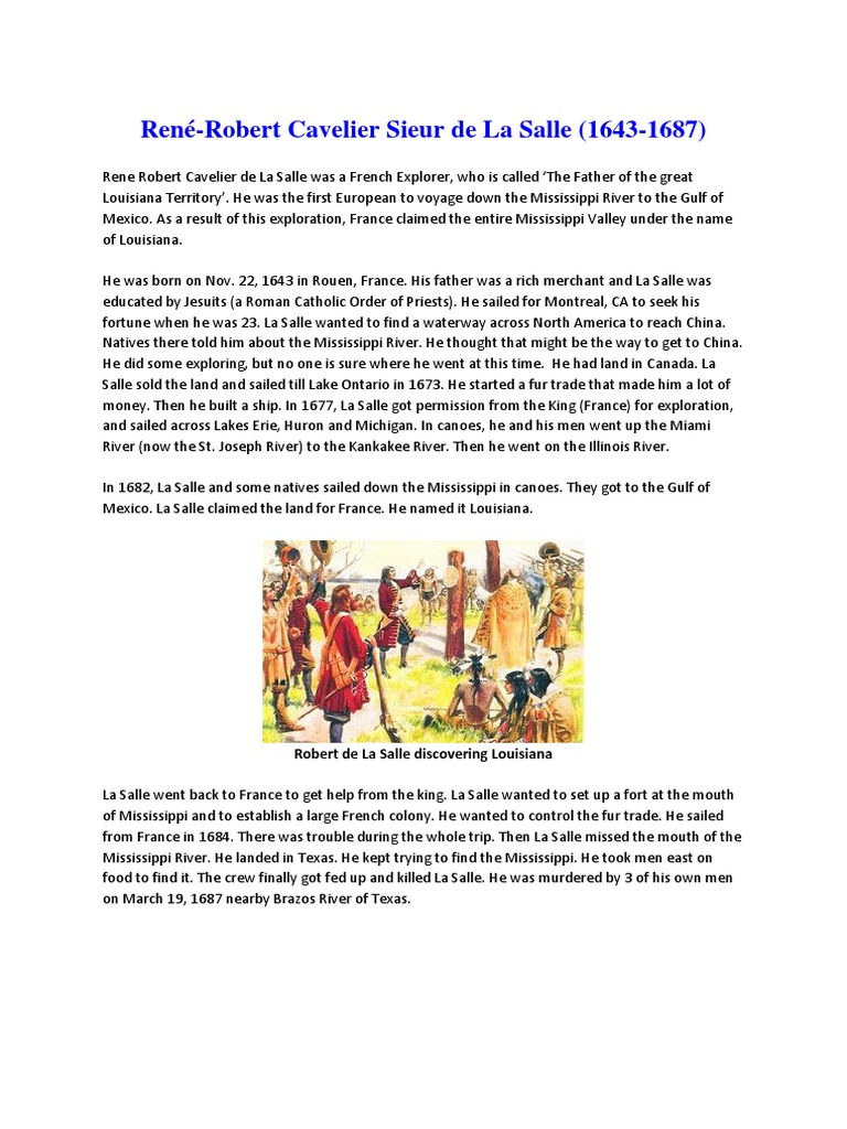 René-Robert Cavelier Sieur de La Salle | PDF