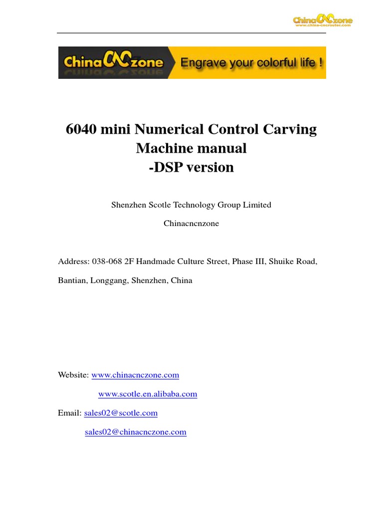 Manual CNC Router 6040 | PDF | Numerical Control | Equipment