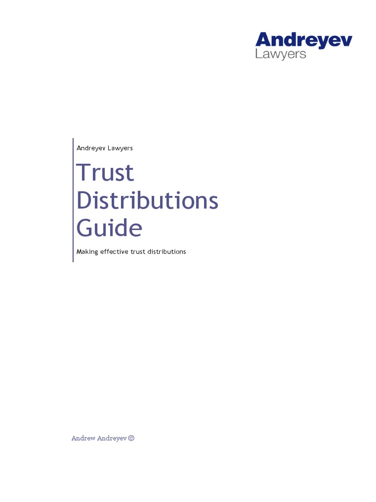 Trust Distributions Guide - 20130721 | PDF | Trust Law | English Trust Law
