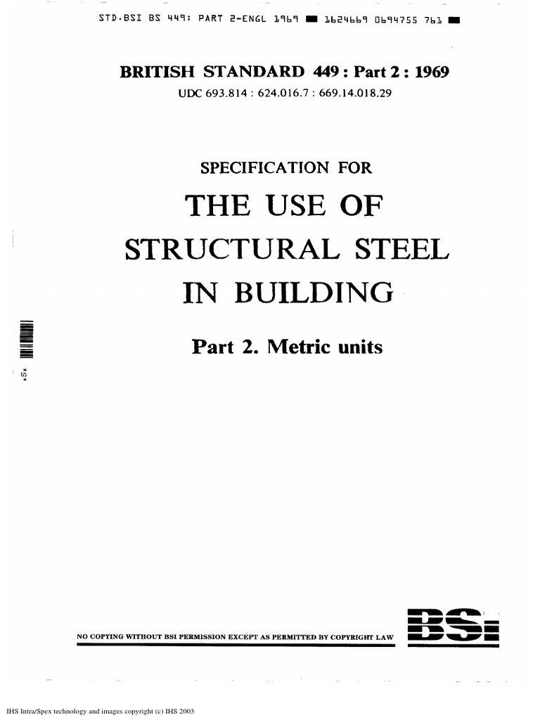 BS 449-1969 | PDF