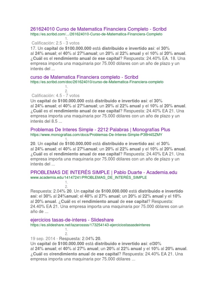 Curso de Matematica Financiera Completo | PDF | Finanzas Matemáticas | Economias
