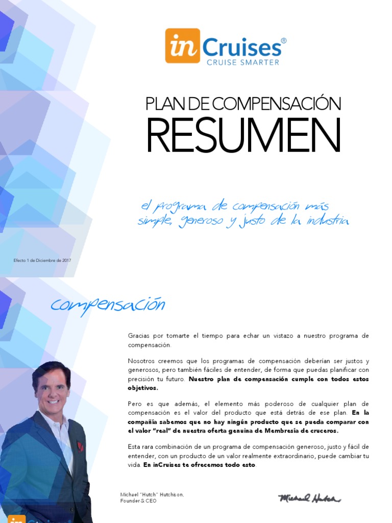 Incruises Compensation Plan Overview Brochure A4 Sep 2017 Esp | PDF ...