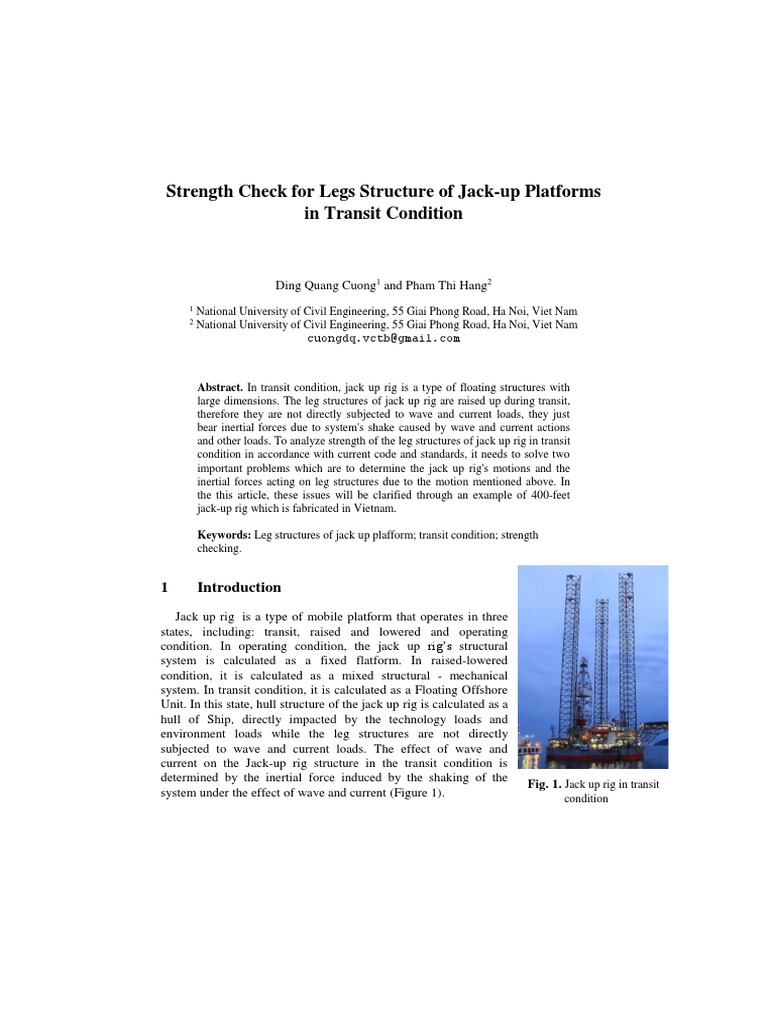 Strength Analysis of Jack-up Rig Legs | PDF | Bending | Euclidean Vector