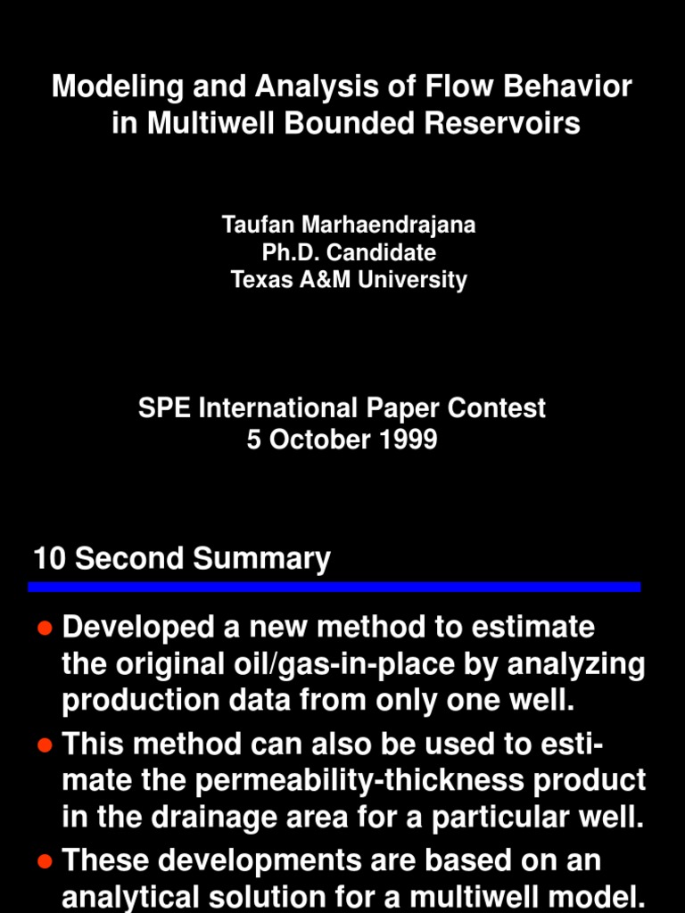 Multiwell Reservoir Flow Analysis Method | PDF | Petroleum Reservoir ...