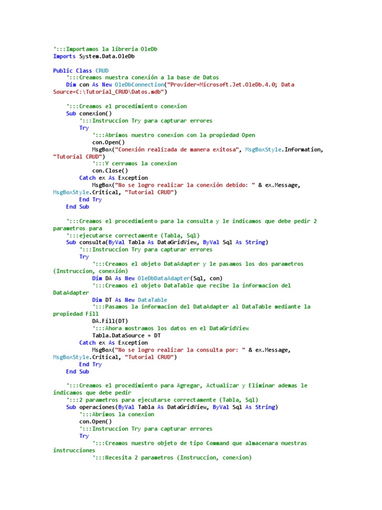 Codigo Ejercicio Crud | PDF | SQL | Datos