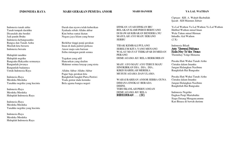 Teks Lagu Ansor | PDF
