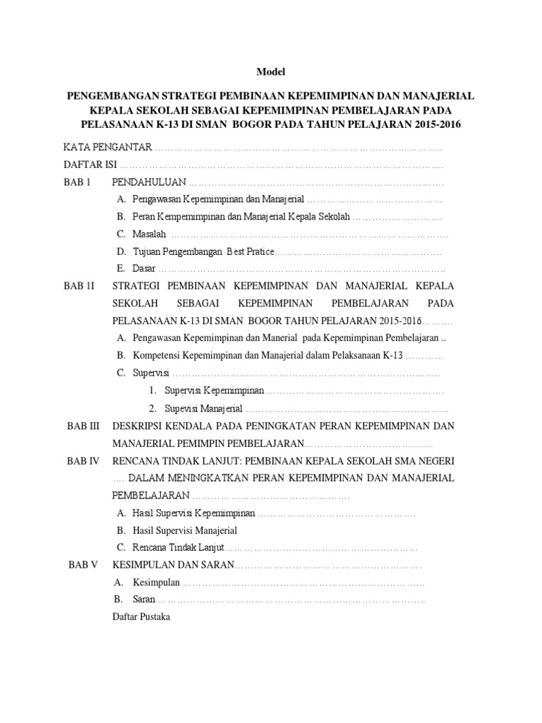 Model Daftar Isi Best Practice | PDF