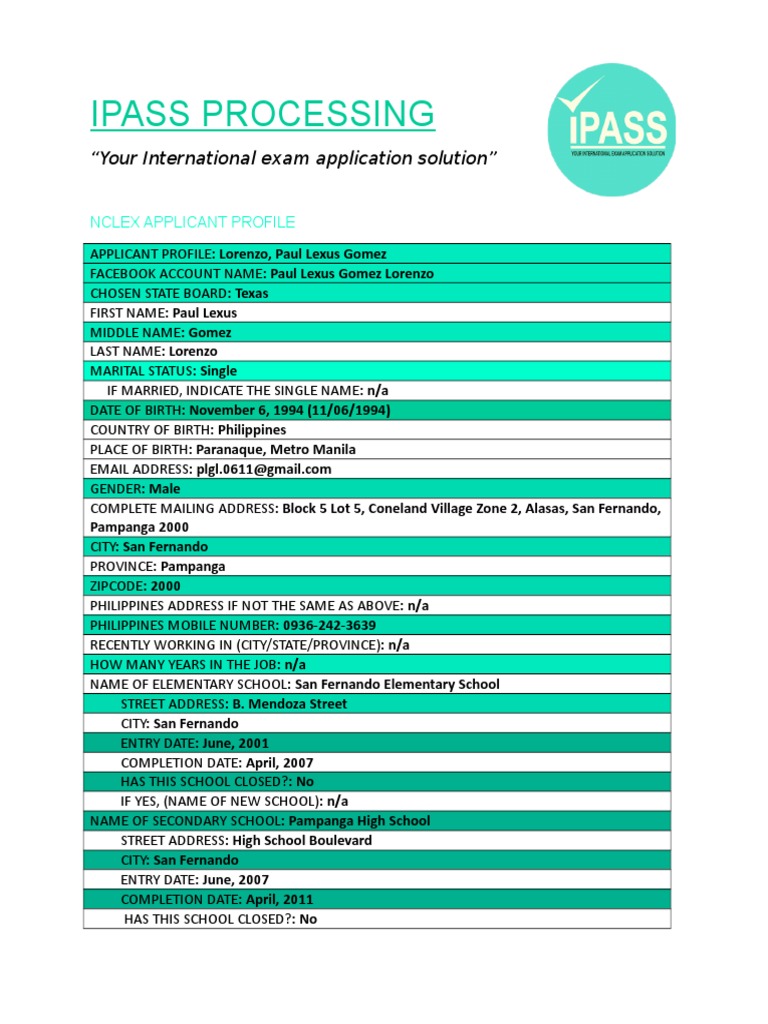 Ipass Processing: "Your International Exam Application Solution" | PDF