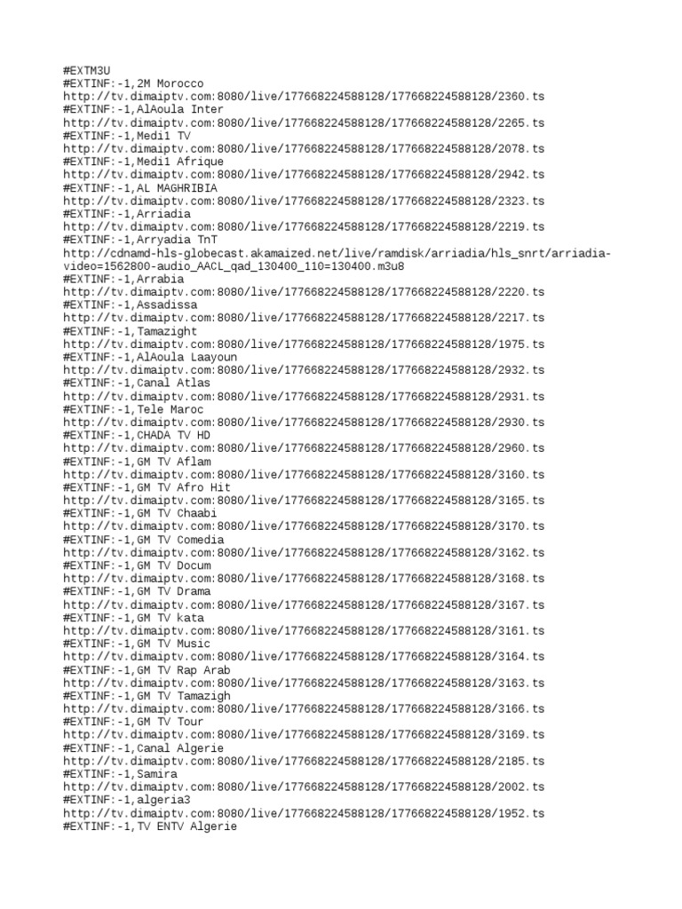 Live TV Channels M3U Playlist | PDF