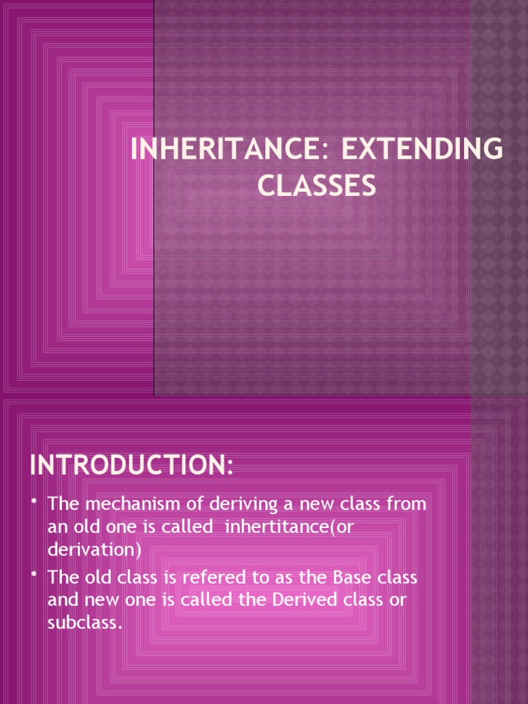 Inheritance Extending Classes Pdf Inheritance Object Oriented Programming Class