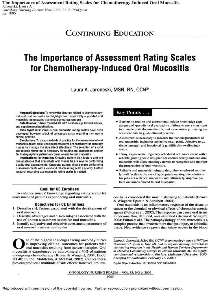 Assessment Rating Scale | PDF