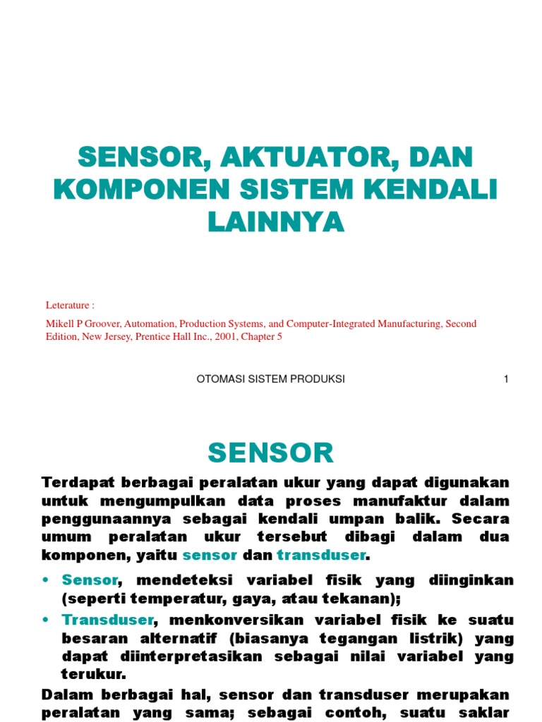 Sensor Aktuator Dan Komponen Sistem Kendali Lainnya | PDF