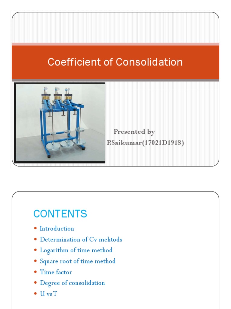 Coefficient of Consolidation | PDF