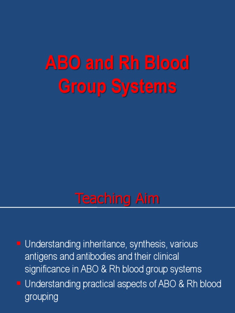 ABO and RH Blood Group Systems | PDF | Blood Type | Genotype