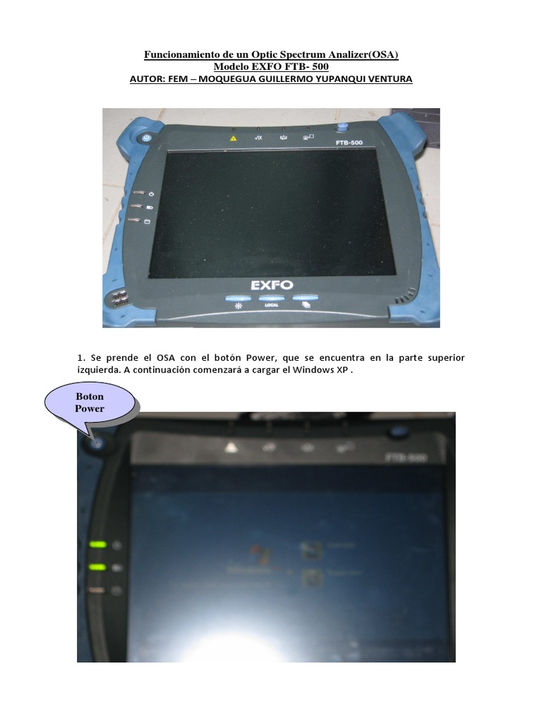 Uso del OSA EXFO FTB-500 | PDF