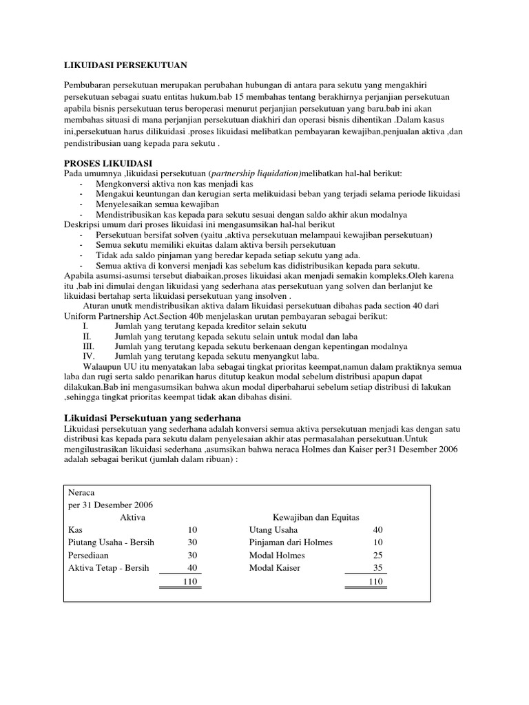 Likuidasi Persekutuan | PDF