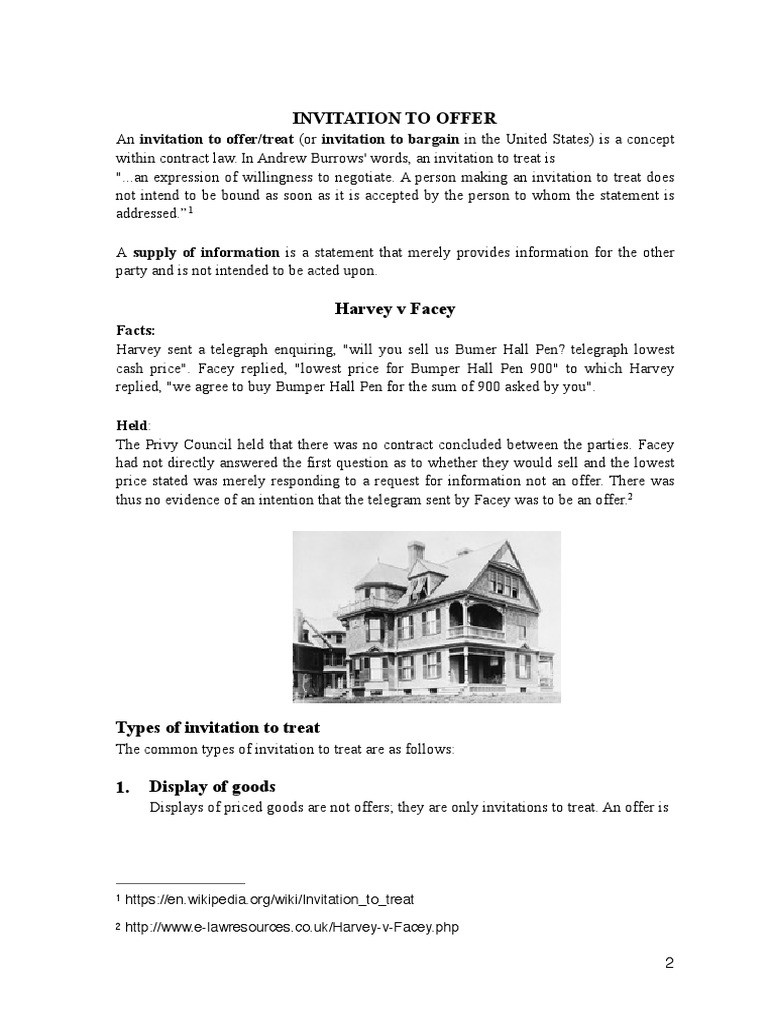 Invitation To Offer | PDF | Auction | Law Of Obligations