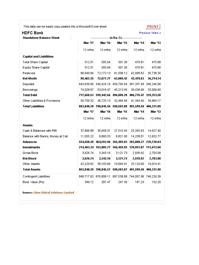 HDFC | PDF | Balance Sheet | Liability (Financial Accounting)