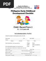 Eccd Checklist Card Template | PDF | Child Development | Behavioural ...