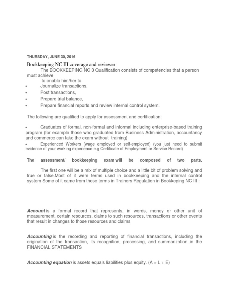 Tesda Competency Reviewer, Deped Updates, L.E.T Coverage | PDF | Debits ...