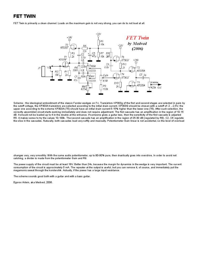 FET Twin Guitar Preamp | PDF