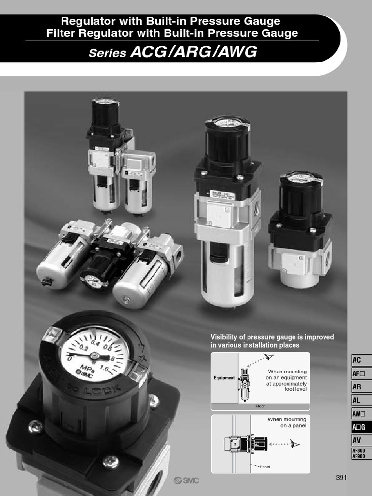SMC Regulator with Pressure Gauge Guide | PDF | Valve | Chemical ...