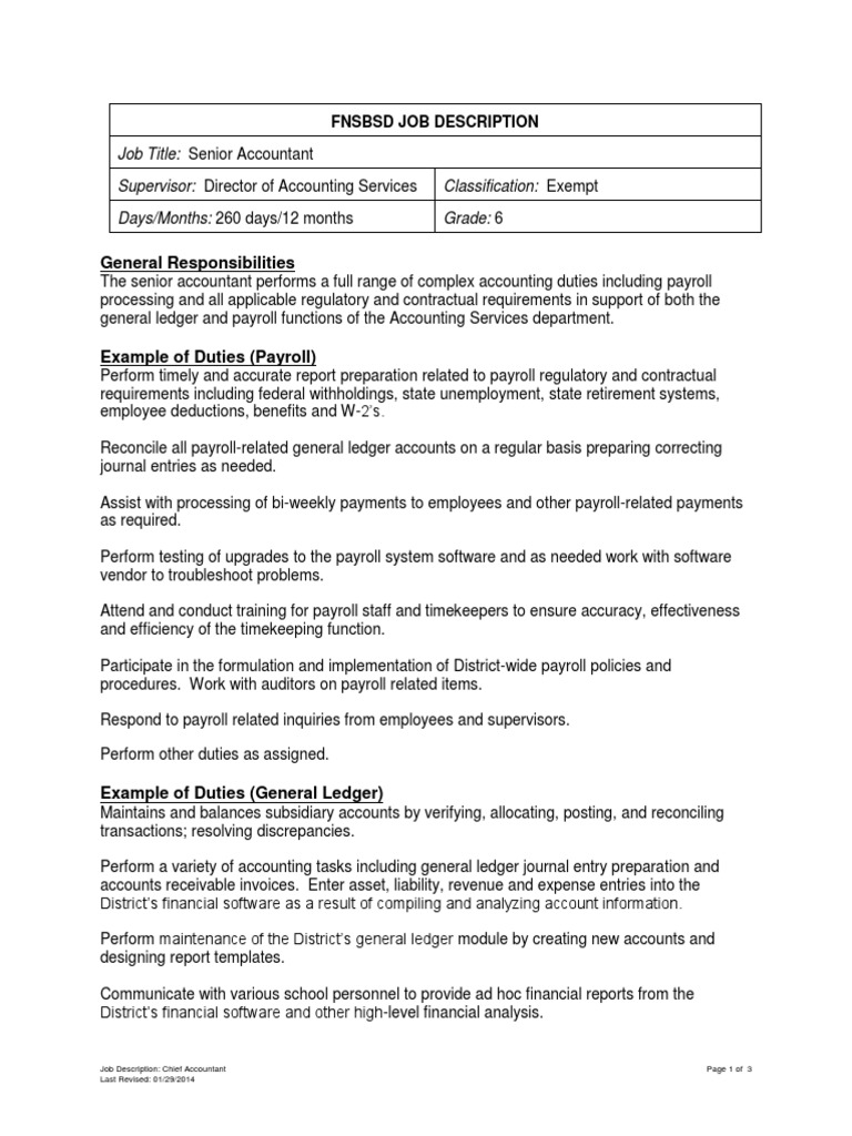 General Responsibilities | PDF | Payroll | Accounting