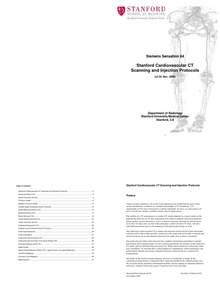 Siemens Sensation CT Protocols | PDF | Ct Scan | Medical Specialties