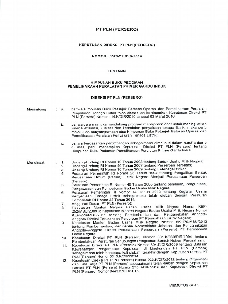 Kepdir No.0520-2.k Dir 2014 - Himp - Bku.pdm Primer Gi | PDF