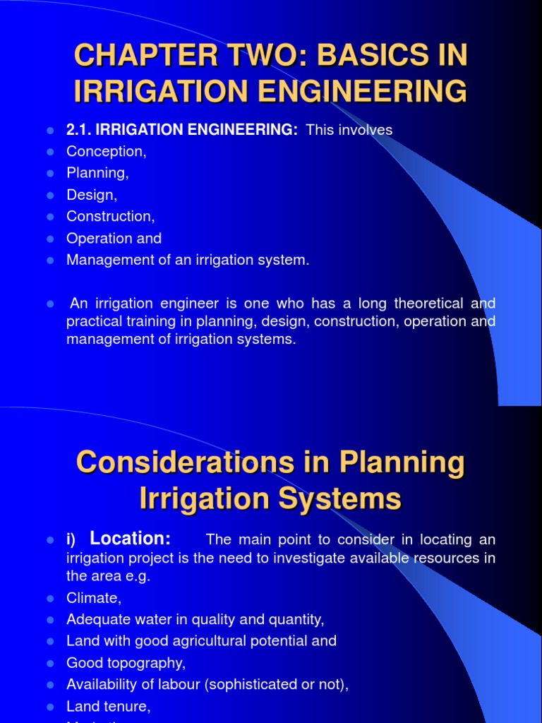 Basic Irrigation Engineering p1 | PDF | Evapotranspiration | Irrigation