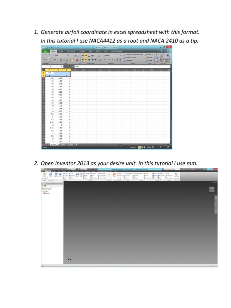 Generating a Tapered Wing Profile Using NACA Airfoil Coordinates in ...