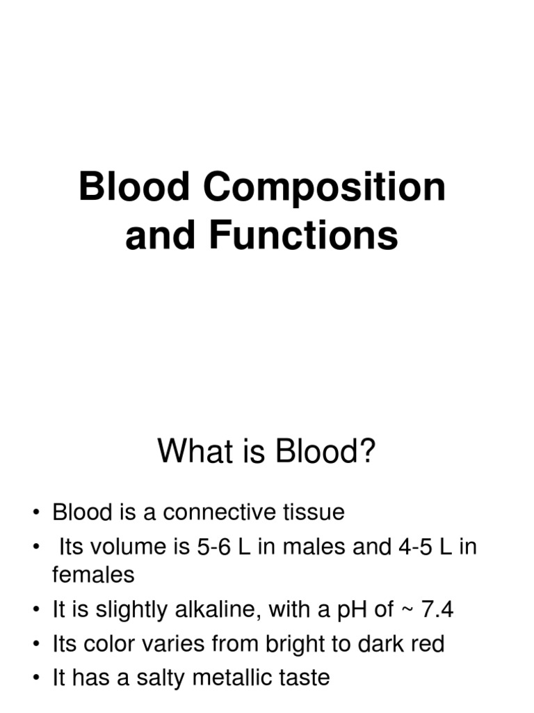 Blood Composition and Functions Explained | PDF | Granulocyte | Platelet