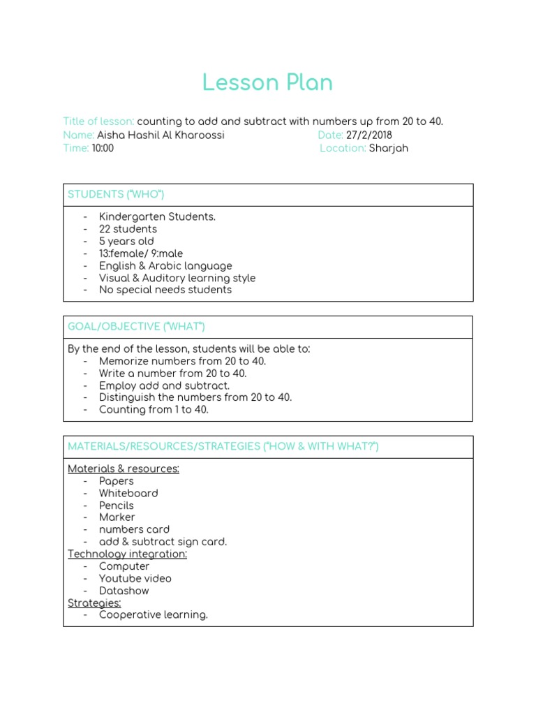 Lesson Plan 2 | PDF | Lesson Plan | Education Theory