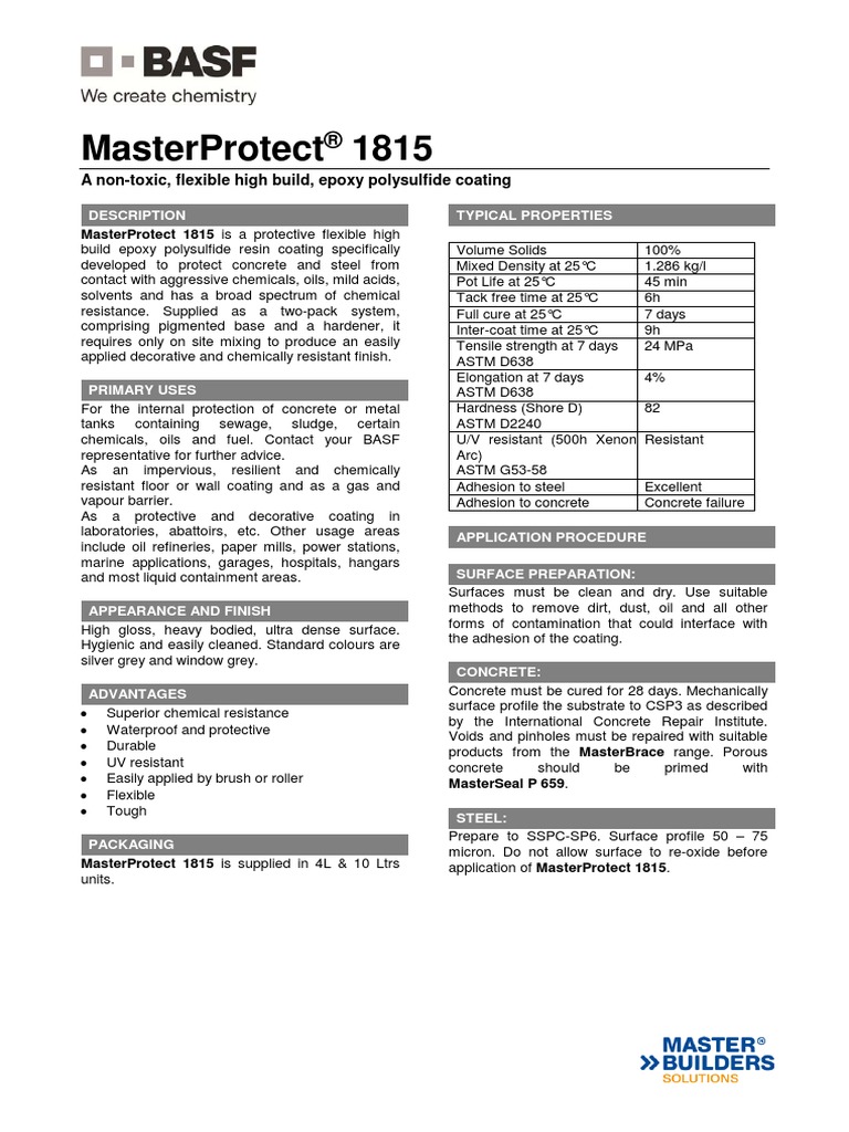 MasterProtect 1815 | PDF | Epoxy | Sodium Chloride