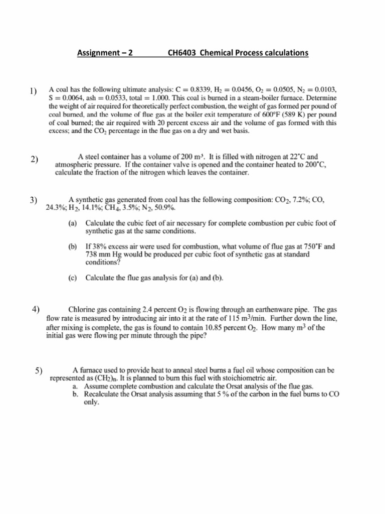 Chemical Process Calculations | PDF