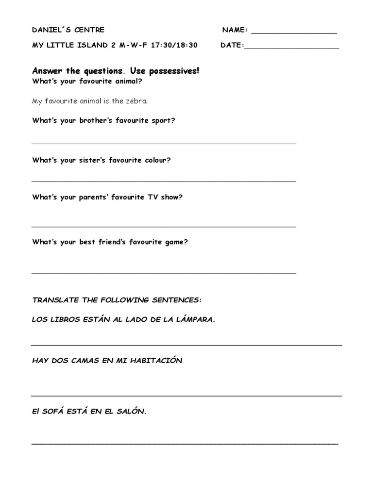 My Little Island February Test | PDF