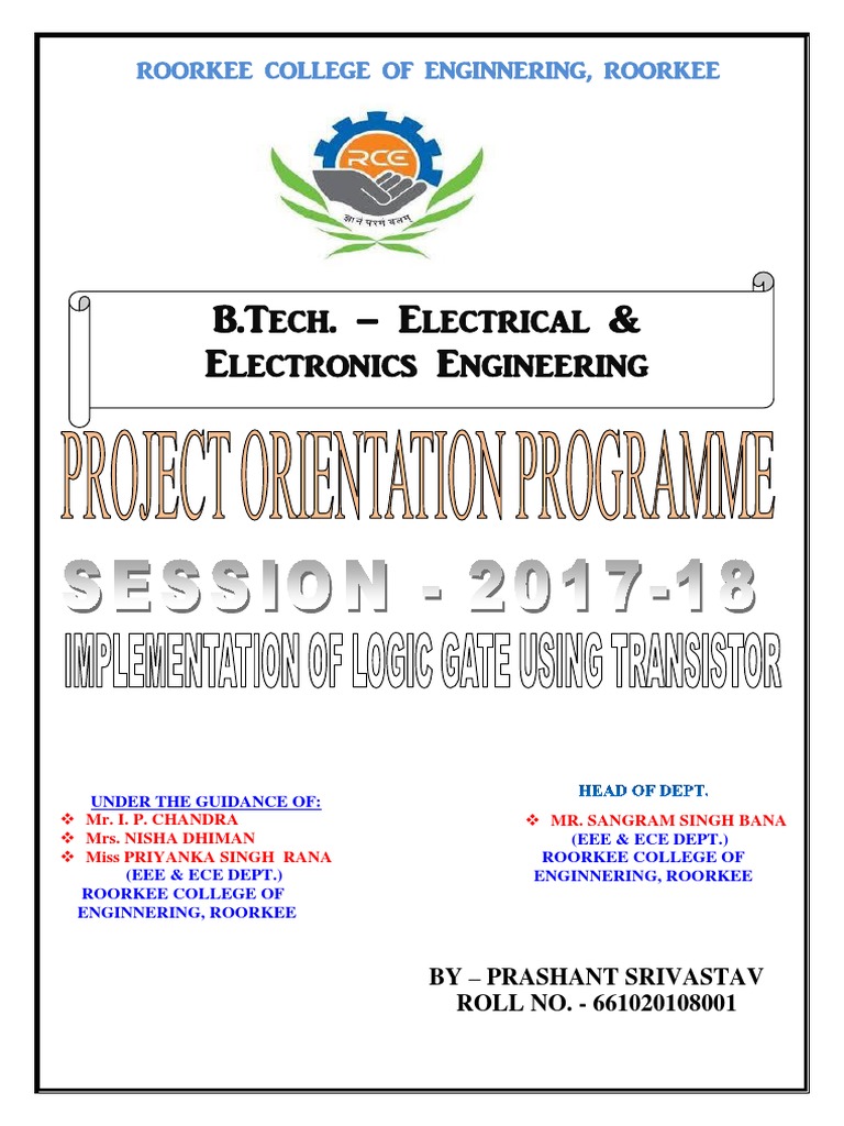 Project On Orientation Programme | Download Free PDF | Logic Gate | Electronic Circuits