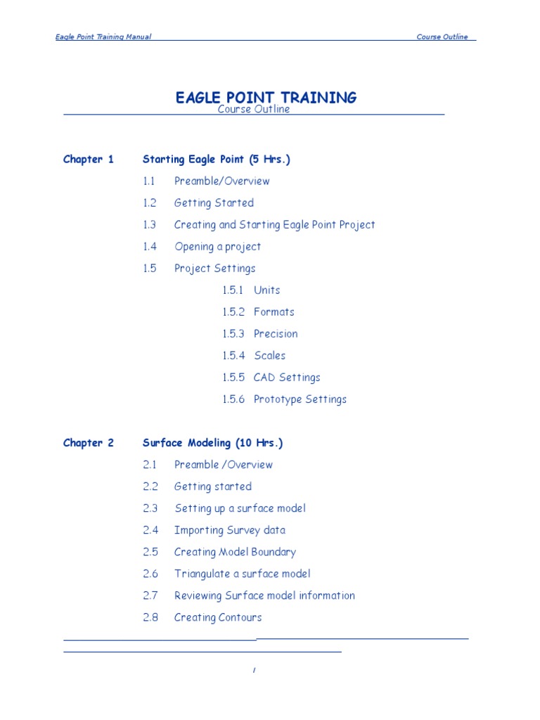 Eagle Point Training Manual: A Comprehensive Course Outline for Surface ...