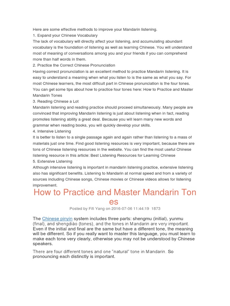 Here Are Some Effective Methods To Improve Your Mandarin Listening ...