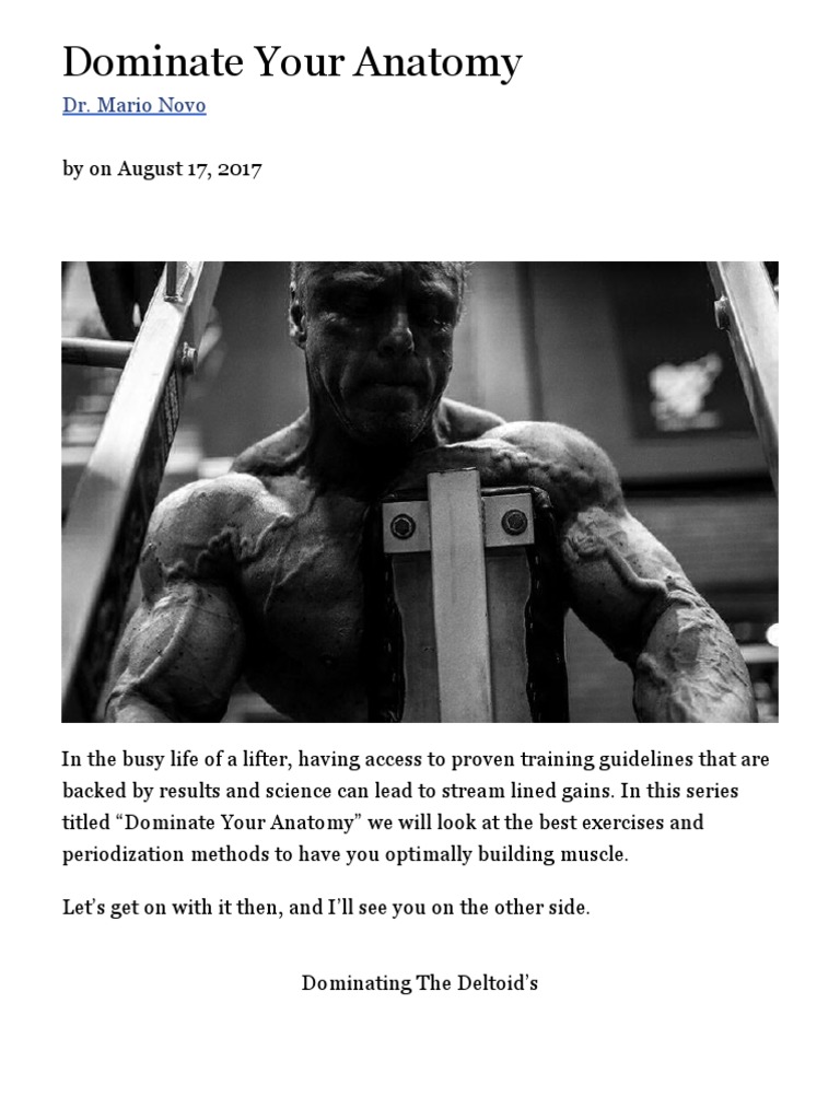 Dominate Your Anatomy - Delts PDF | PDF | Anatomical Terms Of Motion ...