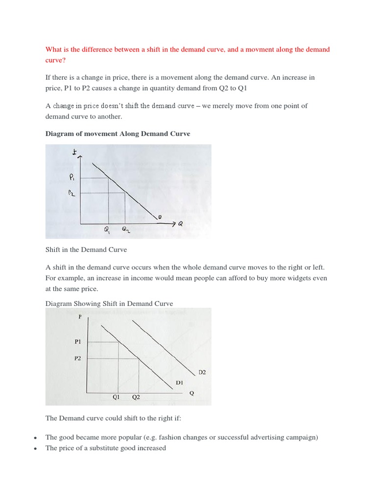 Demand Curve: Movement vs Shift Explained | PDF